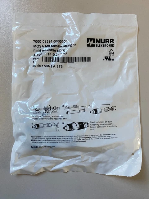 MURR ELEKTRONIK 7000-08391-0000000 Sensor-/Aktor-Steckverbinder M8 ...