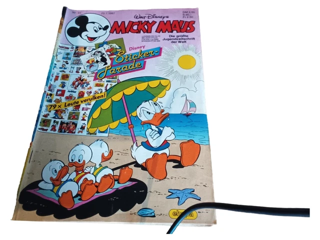 WALT DISNEY MICKY Maus Sticker-Parade Nr. 31 1987 Abenteuer Zeitschrift ...