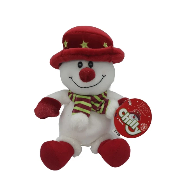 CHILLY & FRIENDS Snowman Soft Toy 2005 Tesco Christmas Teddy Plush 8 ...