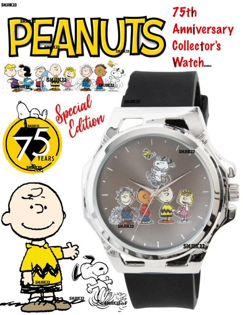 PEANUTS 75TH ANNIVERSARY Accutime Collector's Watch - Charlie Brown ...