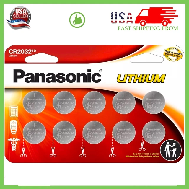 LOT 10-100 PANASONIC LITHIUM BATTERY 3V CR2032 2032 BR2032 DL2032 ...