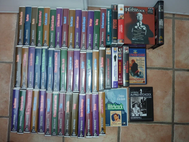 LOT DE 55 k7 vhs collection alfred hitchcock films VIDEO BON ETAT ...