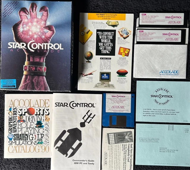 STAR CONTROL (BIG Box PC Game, 1990) IBM/Tandy, MS-DOS, Accolade $25.00 ...