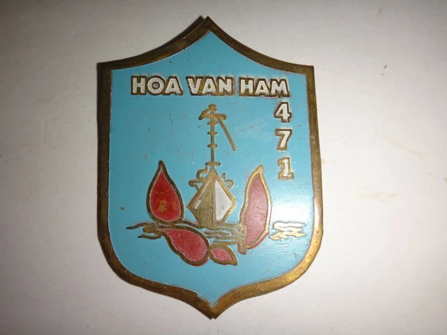 VIETNAM WAR ARVN Navy Ship Oiler HOA VAN HAM 471 Beercan Insignia EUR ...