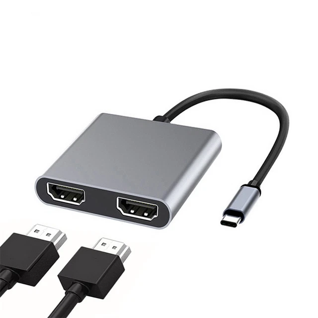 USB C TO Dual HDMI-Compatible,USB C Splitter,C-Hub Multi-Monitor For ...