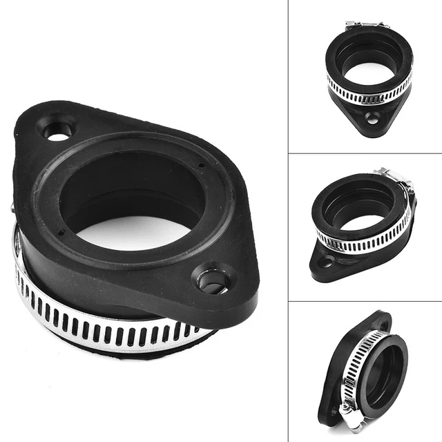 RUBBER CARB FLANGE Intake Adapter Manifold Boot For 32mm 34mm Black ...