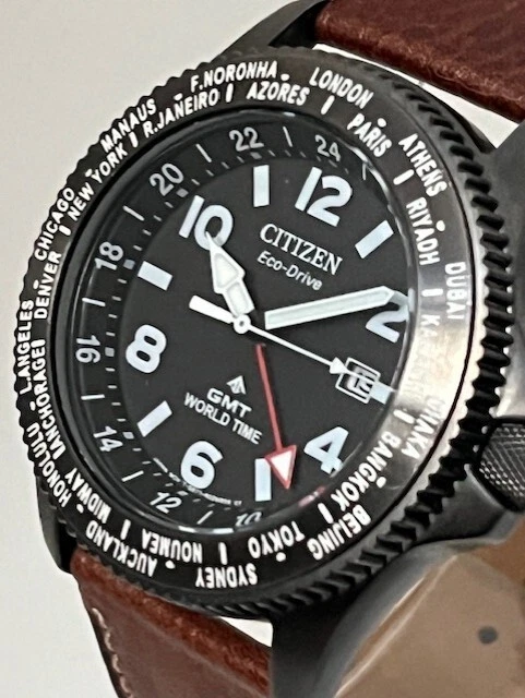 CITIZEN PROMASTER BJ7107-83E Eco-Drive GMT World time Quartz Mens Watch ...