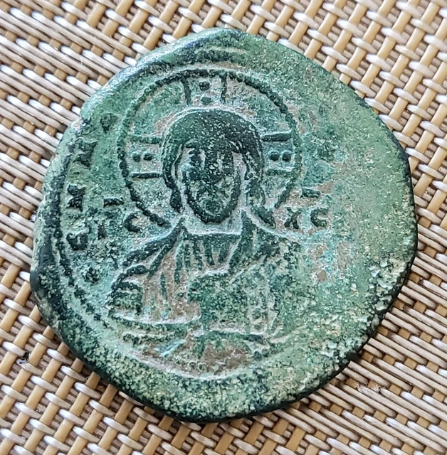 ROMAN EMPIRE BYZANTINE Jesus Christ Portrait Emperor Constantine Coin ...
