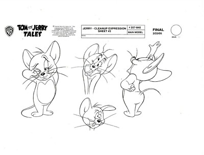 TOM & JERRY Tales Archival Copy Character JERRY Model Sheet Page WB ...