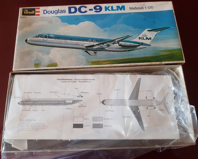 REVELL MCDONNELL DOUGLAS DC-9 KLM 1:120 Modell Set vintage toys 70s 80 model kit EUR 30,00 ...