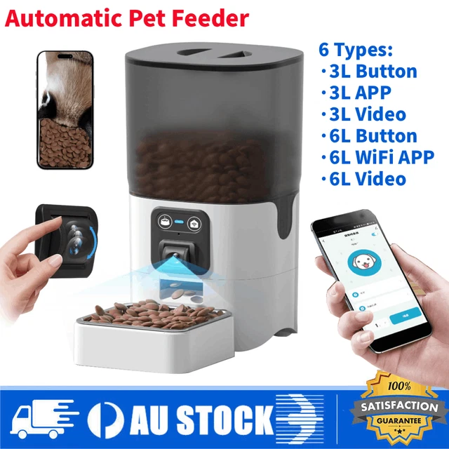 3/6LSMART PET FEEDER 1080HD Camera Wifi App Automatic Food Dispenser ...