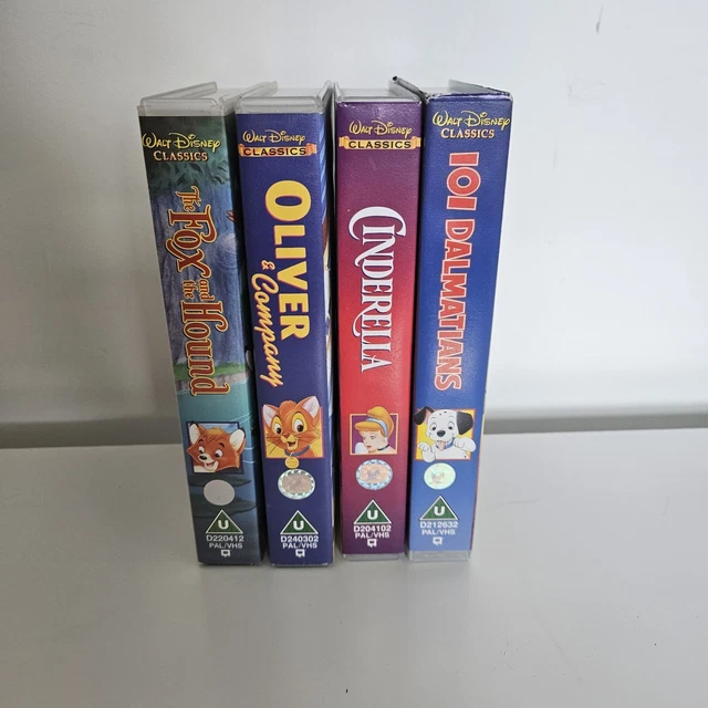 BUNDLE OF 4 Disney VHS Videos Oliver Cinderella Fox & Hound 101 ...