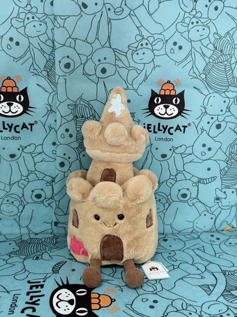 JELLYCAT AMUSEABLE SANDCASTLE Soft Plush Toy With Tags+Brand New Dust ...