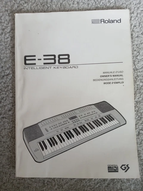 ORIGINAL ROLAND E-38 Intelligent Keyboard Owner's Manual Reference Book ...