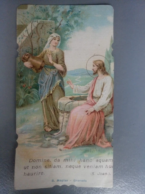 ESTAMPA RELIGIOSA JESUS y samaritana holy card EUR 7,00 - PicClick FR