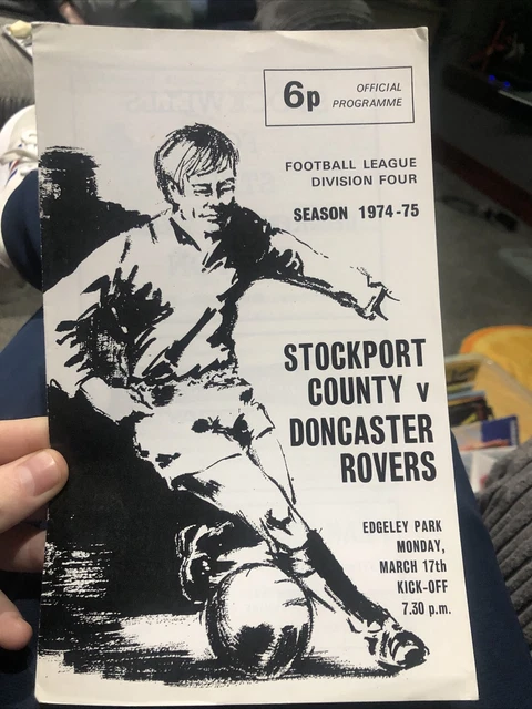 PROGRAMME DE MATCH Stockport County V Doncaster Rovers 17/3/75 1975 EUR ...