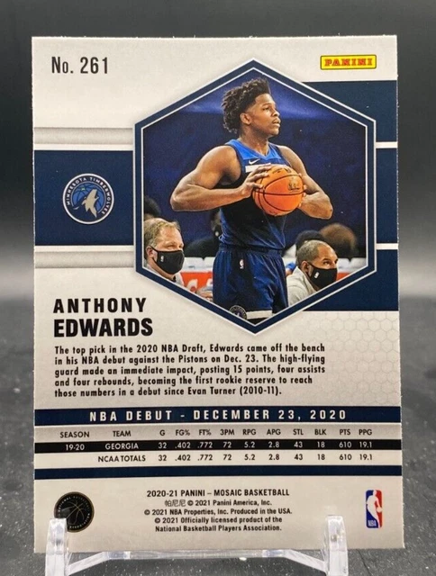 ANTHONY EDWARDS 2021-21 Mosaic Rookie Silver Prizm NBA Debut RC #261 $15.06 - PicClick CA