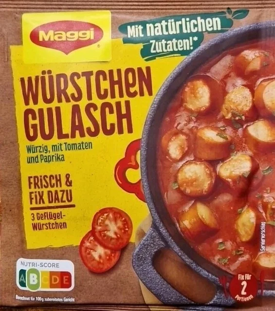 10X MAGGI FIX für Würstchen Gulasch mit Tomaten und Paprika für 20 ...