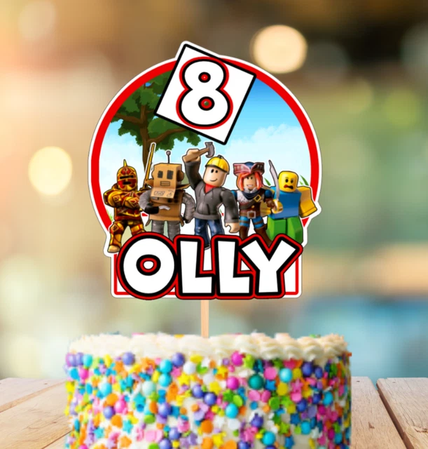 3D ROBLOX PERSONALISED HAPPY BIRTHDAY CAKE TOPPER ANY NAME & AGE boys ...