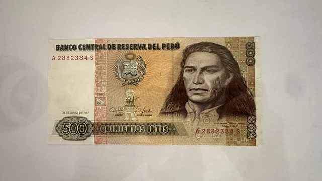 BILLET BANCO CENTRAL DE RESERVA DEL PERU 500 Intis EUR 7,50 - PicClick FR