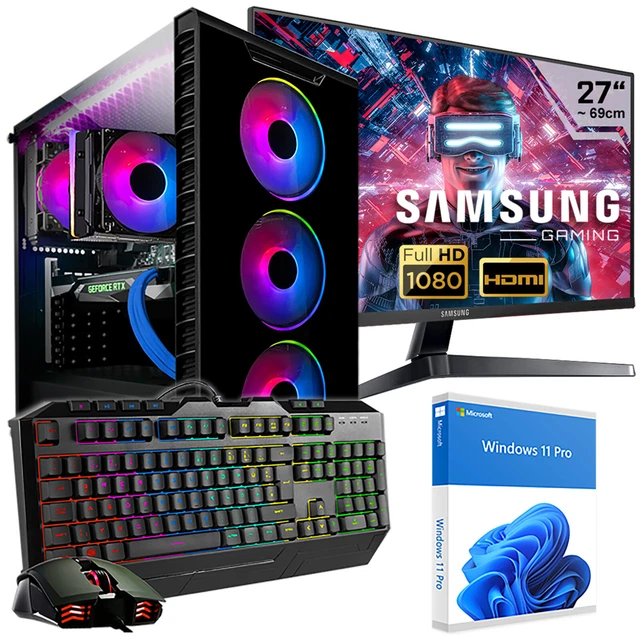 GAMING PC COMPLETE Set AMD Ryzen9 5900X 12x 4.8GHz Geforce RTX4060 8GB ...