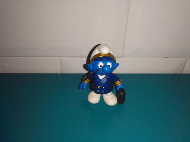 FIGURINE SMURF SCHTROUMPF Puffi schleich aviateur pilote d'avion EUR 4 ...