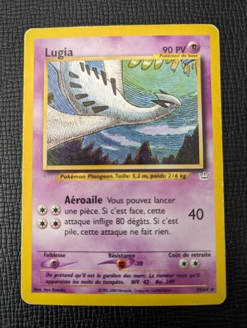 CARTE POKEMON LUGIA 20/64 RARE Néo Révélation Wizards FR 1995/2000 EUR 10,00 - PicClick FR