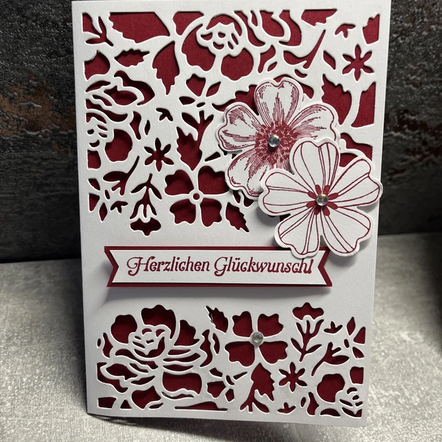 KARTE GRATULATION GEBURTSTAG Glückwunsch Hochzeit Handarbeit StampinUp ...