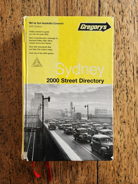 2000 GREGORY'S SYDNEY Street Directory 64th Edition, Vintage Hardcover ...