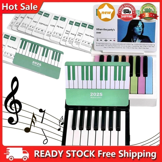 PIANO CALENDAR 2025 Music Sheets 15 Keys Piano Calendar Piano Desk ...