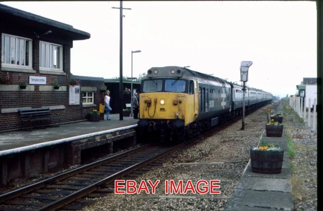 ORIGINAL 35MM SLIDE CLASS 50 LOCO NO 50010 MONACH PASSING TEMPLECOMBE ...