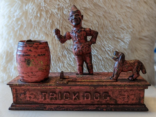 TRICK DOG MONEY Box PAT July 1888, Cast Iron Antique Money Box £80.00 ...