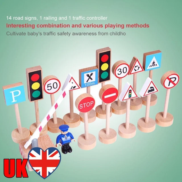 TRAFFIC SIGNS LIGHTS Playset Pretend Play Crosswalk Signal Toy Kid ...