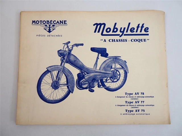 MOTOBECANE MOBYLETTE AV 75 77 78 Ersatzteilliste Pieces Detachees EUR ...