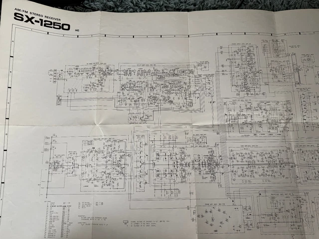 VINTAGE PIONEER SX-1250 Audio Receiver Schematic £31.89 - PicClick UK
