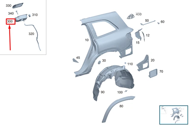 MERCEDES-BENZ GLS X167 Fuel Tank Filler Recess A1676309300 NEW GENUINE ...