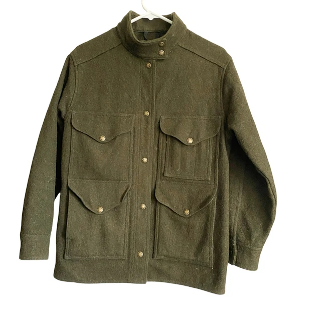 VINTAGE FILSON WOOL Mackinaw Jacket Green Women's S or Men's XS £185.24 ...