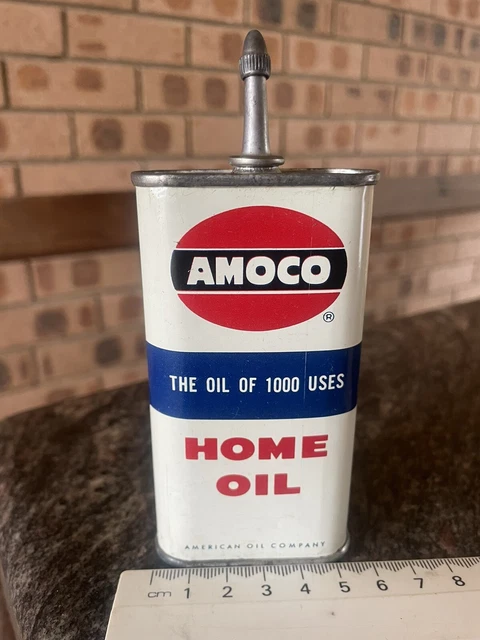 VINTAGE AMOCO HOME Oil. 3 Fl. Oz. Oil Can - Tin - Oiler. N.o.s. $125.00 ...