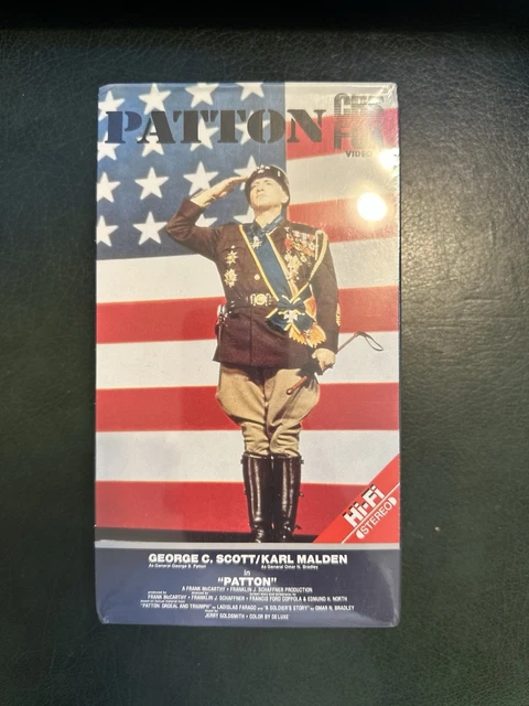 PATTON NEW Sealed 2 VHS Tape CBS FOX Watermarks Hi-Fi Stereo Red Label ...