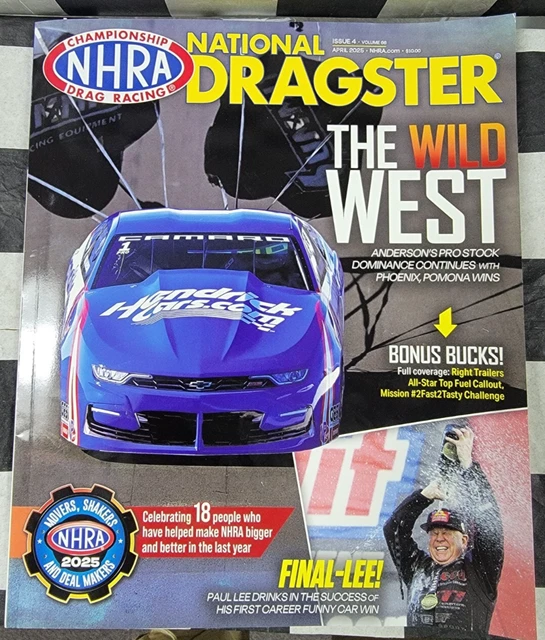 MAGAZINE NHRA NATIONAL Dragster Avril 2025 Numéro De Drag Racing 4 Vol ...