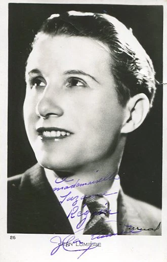 PHOTOGRAPHIE ORIGINALE CARTE du chanteur JEAN LUMIERE avec AUTOGRAPHE 1 ...
