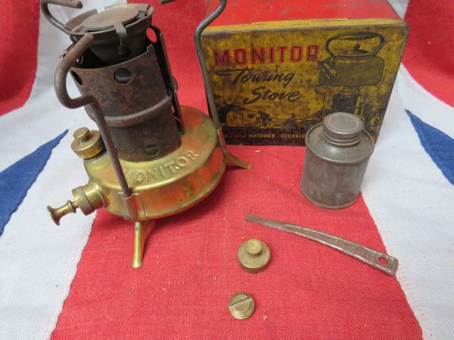 VINTAGE MONITOR TOURING Stove Paraffin Cooker in Tin British Made £44. ...