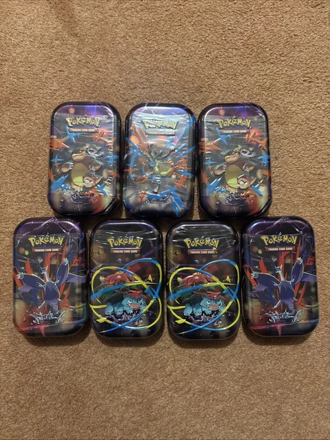 7 X POKEMON TCG Mega Evolution Tins Brand New And Sealed🔥IN HAND £109. ...