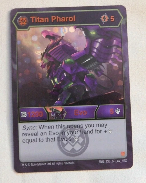 BAKUGAN ARMORED ALLIANCE DARKUS "TITAN PHAROL" FOIL EVO Card B1200 136 ...