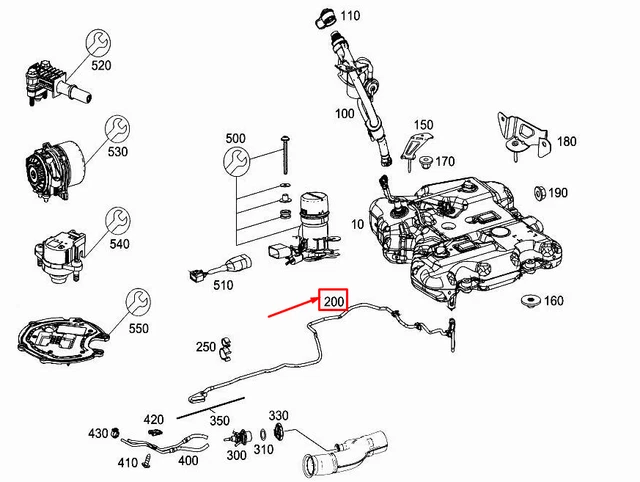 MERCEDES-BENZ S W222 Adblue Tank Additive Line A2224704800 NEW GENUINE ...