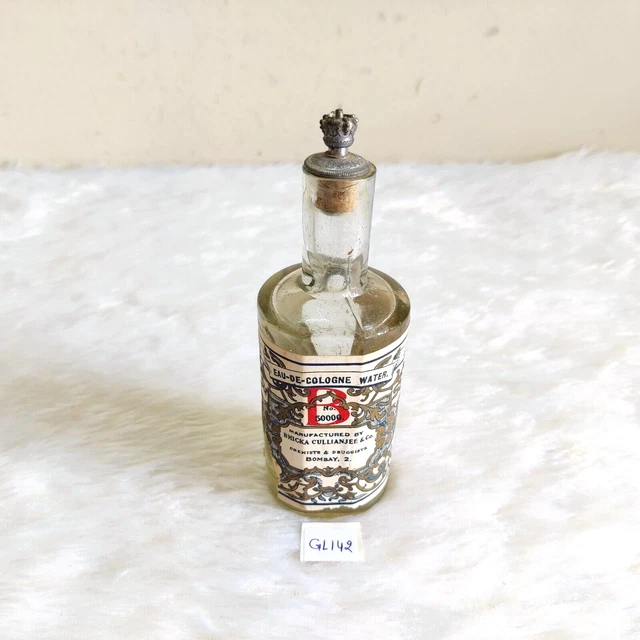 VINTAGE EAU DE Cologne Water Perfume Bottle Crown Cap Old Collectible ...
