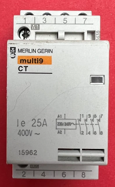 MERLIN GERIN MULTI 9 15962 CT 25A 400 V Contattore EUR 19,79 - PicClick IT