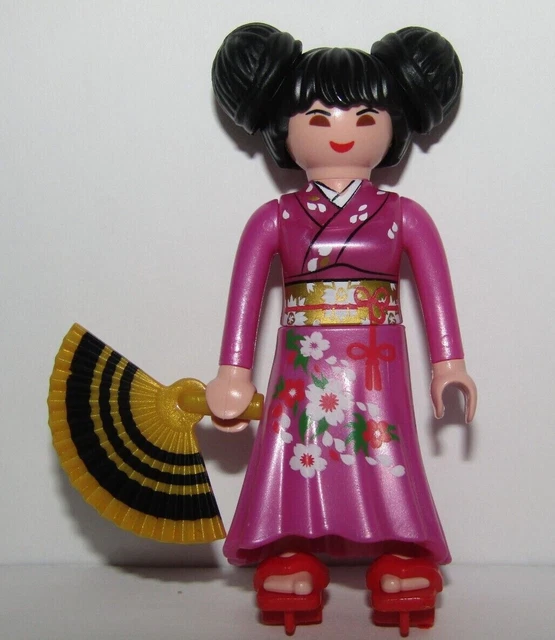 PLAYMOBIL JAPANESE WOMAN w / pink flower Kimono Geisha - C10 $13.95 ...
