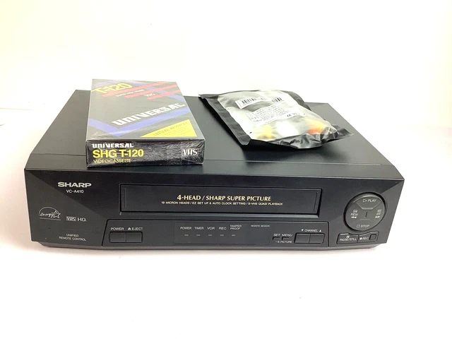 SHARP VCR VC-A410U With New Blank VHS Tape And New Av Cables £39.23 ...
