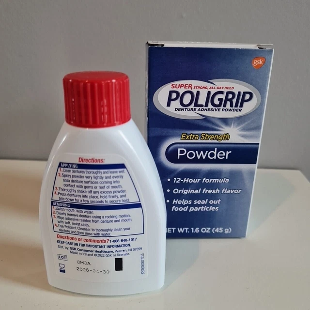 POLIGRIP DENTURE ADHESIVE Fixative Powder 45g (Alternative to Ultra ...